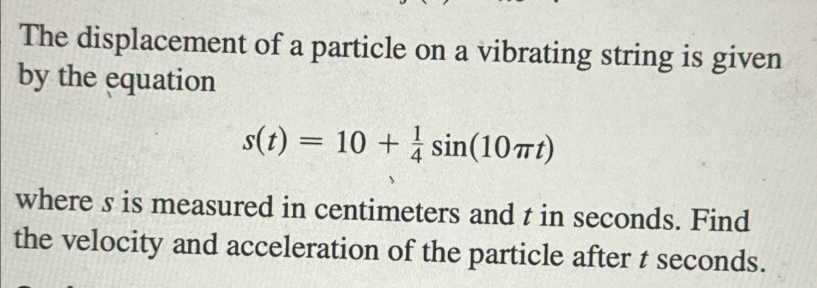 Solved The displacement of a particle on a vibrating string | Chegg.com