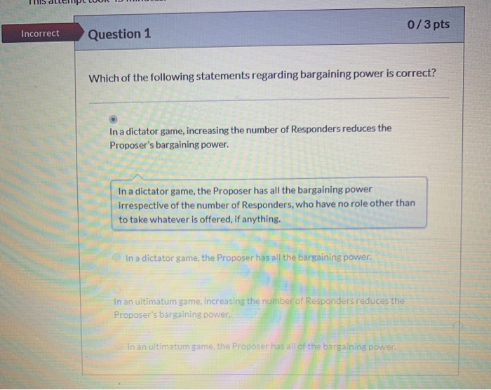 Solved 0/3 pts Incorrect Question 1 Which of the following | Chegg.com Solved 0/3 pts Incorrect Question 1 Which of the following | Chegg.com