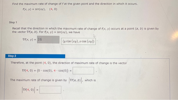 Solved Find The Maximum Rate Of Change Of F At The Given Chegg