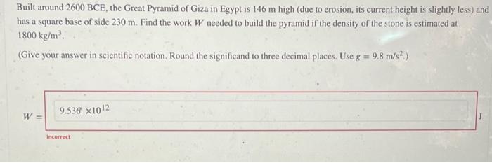 Solved Built around 2600 BCE, the Great Pyramid of Giza in | Chegg.com