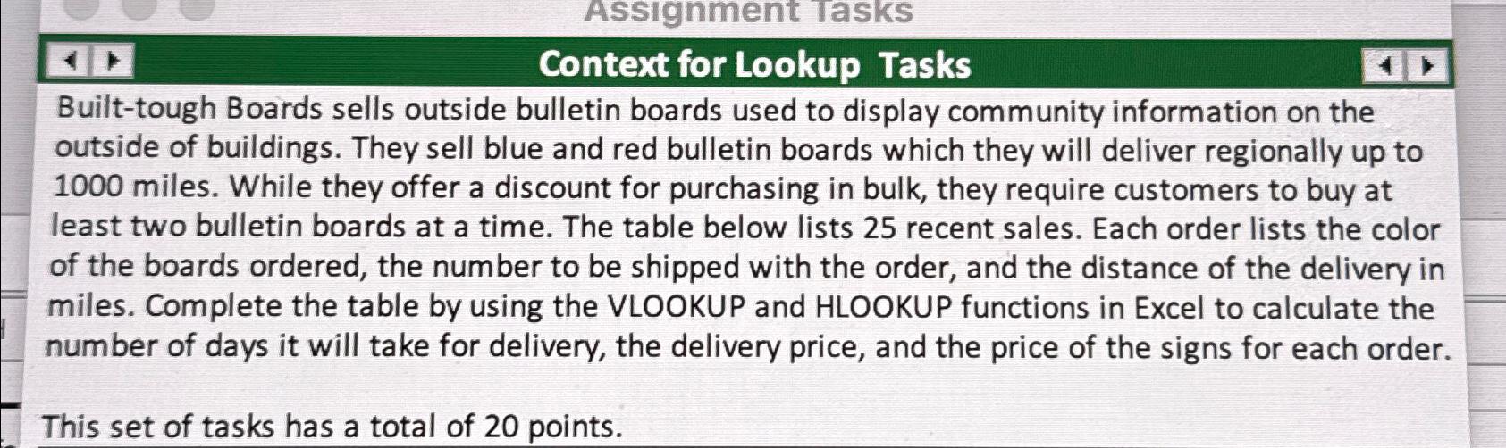 Solved Assignment TasksContext for Lookup TasksBuilt-tough | Chegg.com