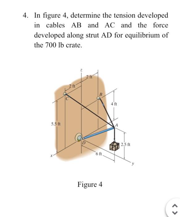Solved 4. In figure 4, determine the tension developed in | Chegg.com