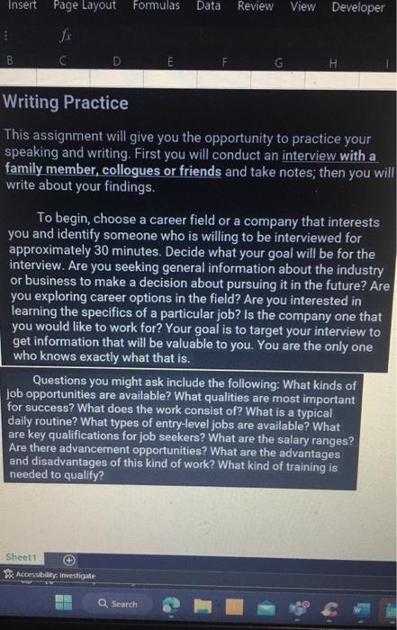 Writing practice This assignment will give you the | Chegg.com