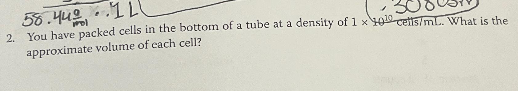 Solved You have packed cells in the bottom of a tube at a | Chegg.com