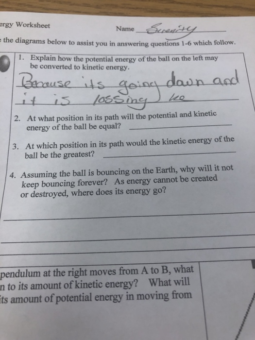 Solved ergy Worksheet Name Serenity the diagrams below to | Chegg.com