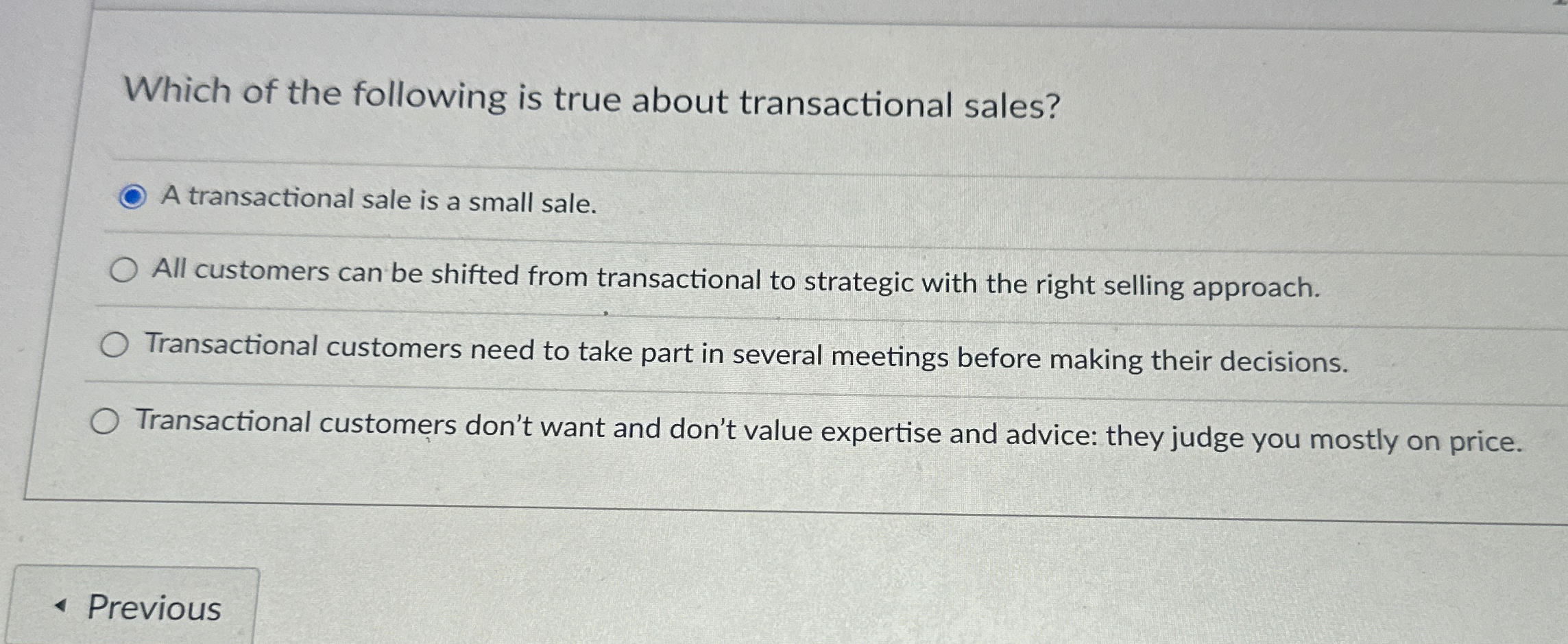 Solved Which of the following is true about transactional | Chegg.com