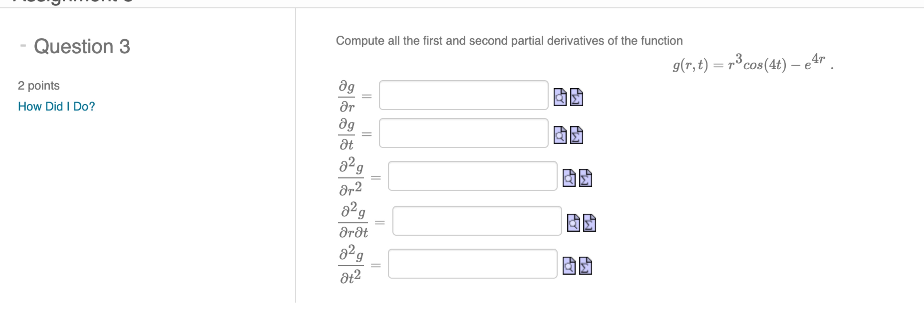 Solved Question 32 pointsHow Did I Do?Compute all the first | Chegg.com Solved Question 32 pointsHow Did I Do?Compute all the first | Chegg.com