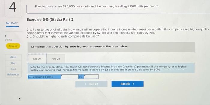 Solved 4 Part 2 of 2 1 points Skipped eBook Hint Print | Chegg.com