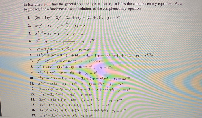 Solved In Exercises 1-17 find the general solution, given | Chegg.com
