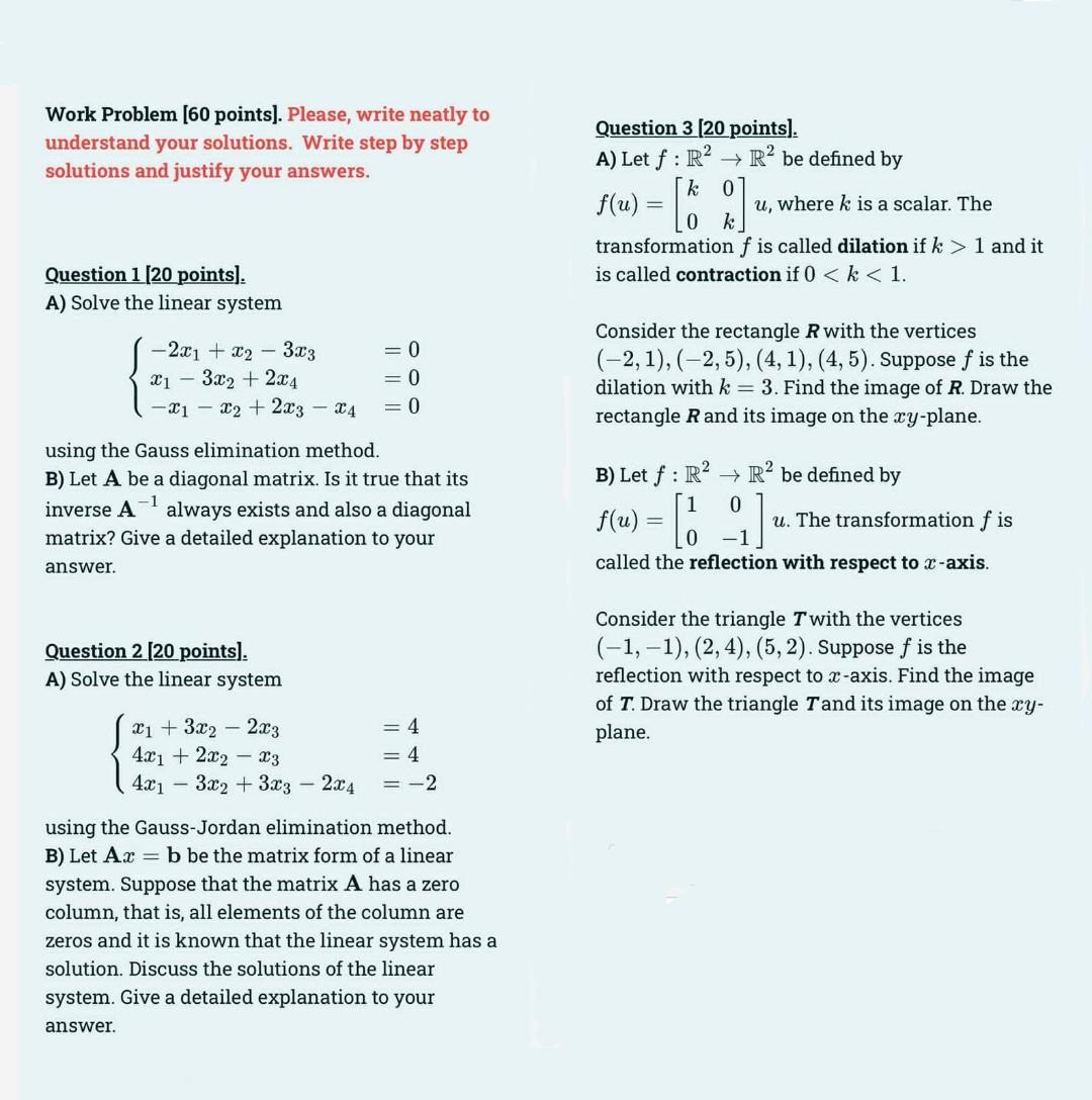 Solved Work Problem [60 points]. Please, write neatly to | Chegg.com