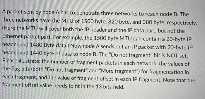 Solved A packet sent by node A has to penetrate three | Chegg.com