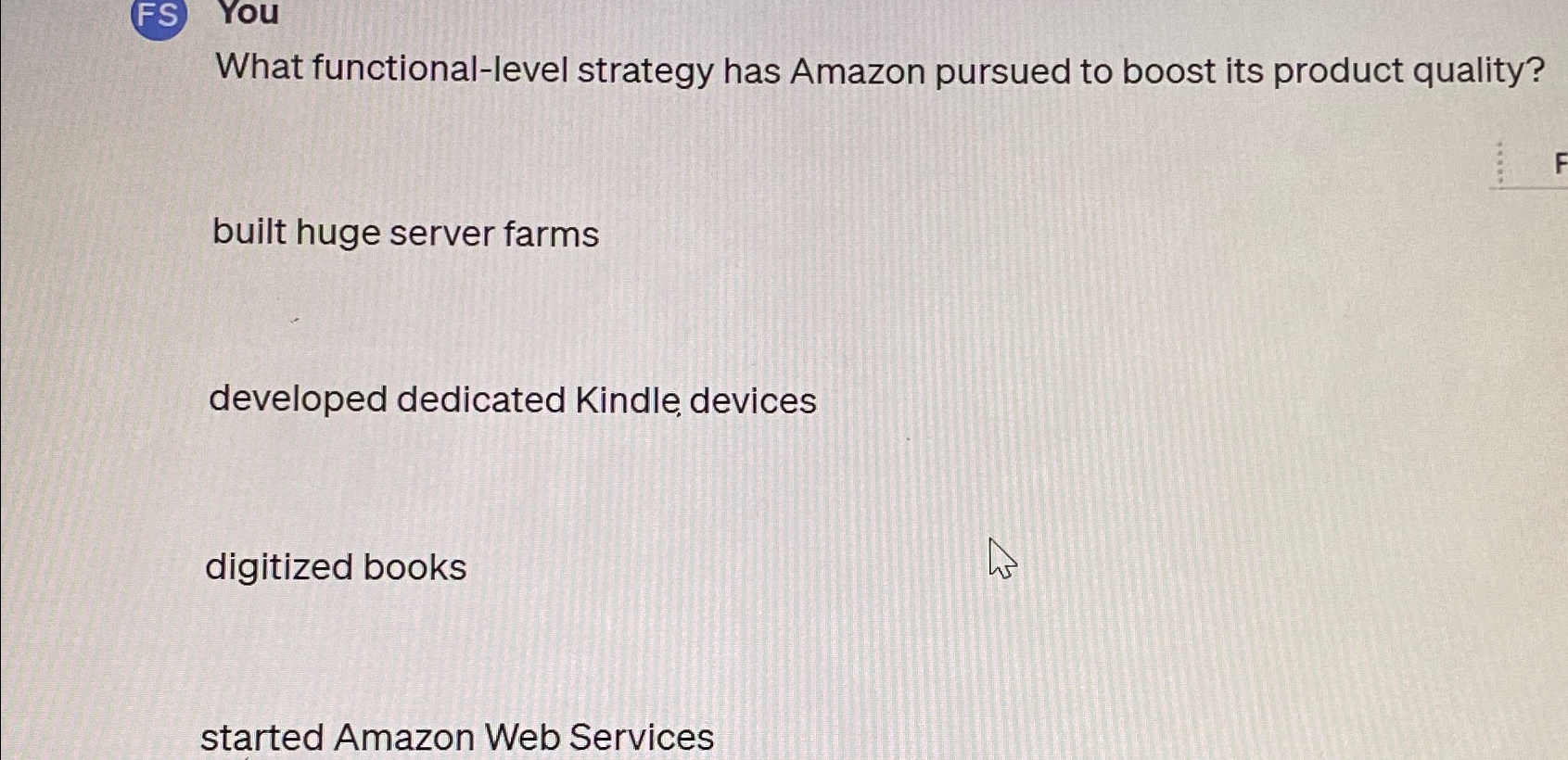 Solved What functional-level strategy has Amazon pursued to | Chegg.com