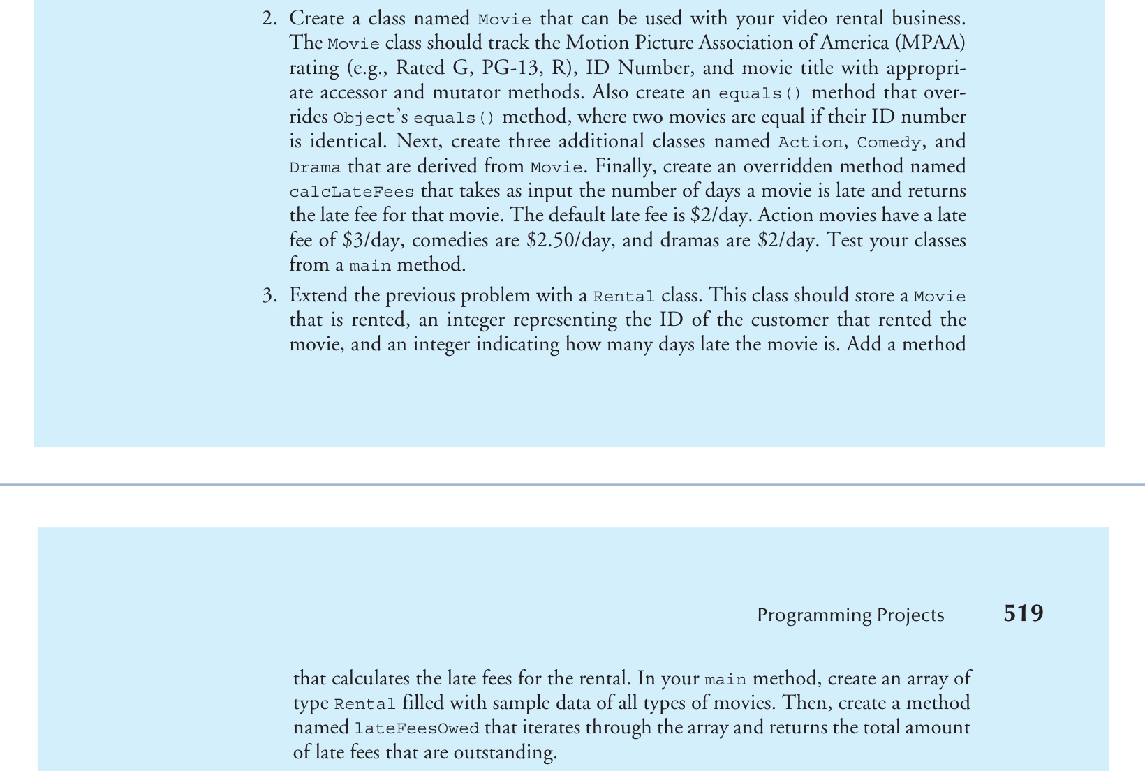 Solved Create a class named Movie that can be used with your | Chegg.com