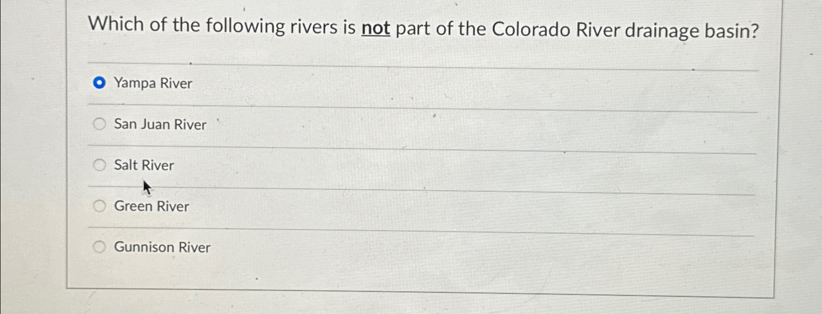 Solved Which of the following rivers is not part of the | Chegg.com