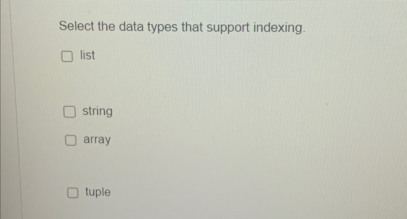 Solved Select the data types that support | Chegg.com