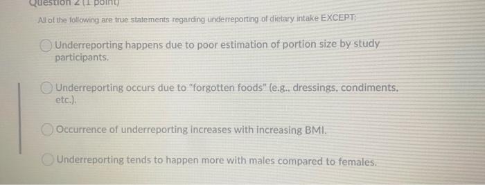 Solved point) All of the following are true statements | Chegg.com