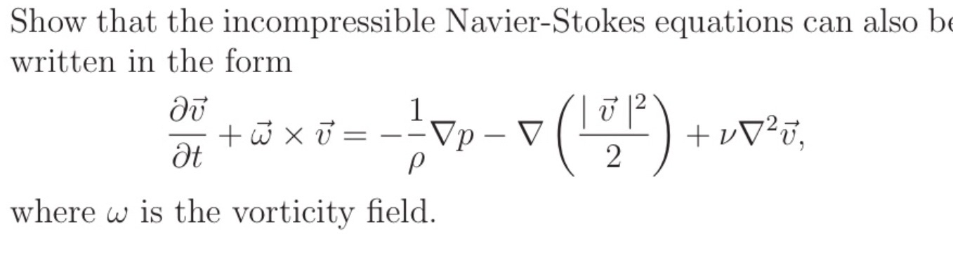 Solved Show that the incompressible Navier-Stokes equations | Chegg.com