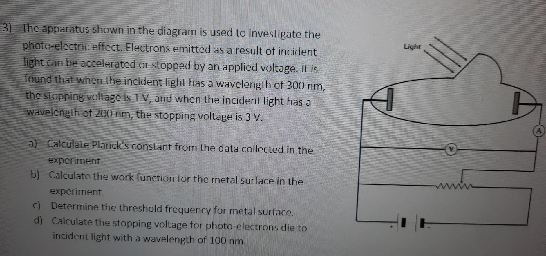 Solved Light 3) The apparatus shown in the diagram is used | Chegg.com