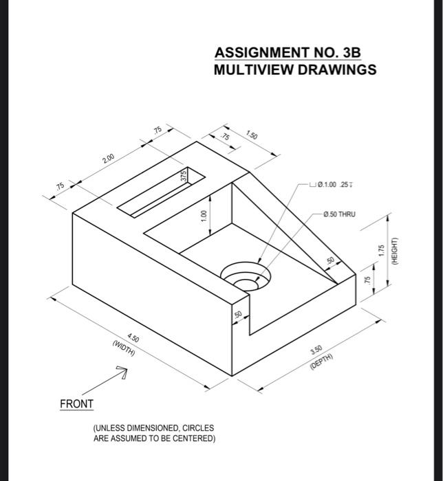 Solved Draw the Top,Front and the Right side view of the | Chegg.com