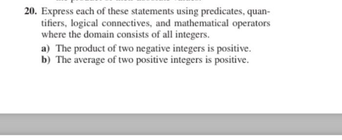 Solved 20. Express each of these statements using | Chegg.com