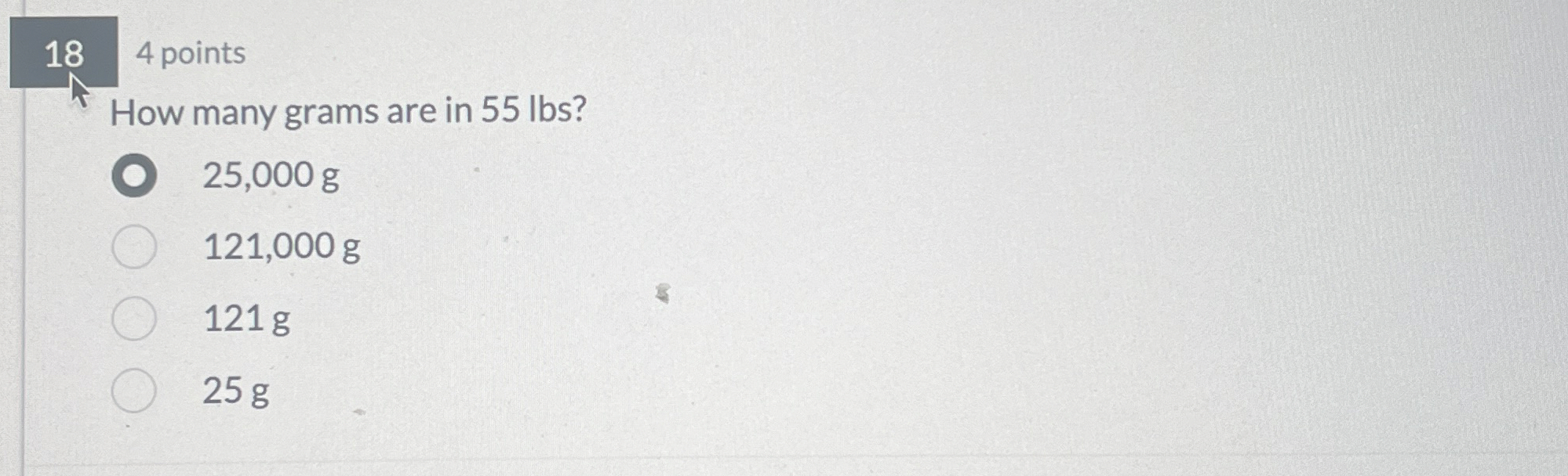 Solved 184 ﻿pointsHow many grams are in 55 | Chegg.com