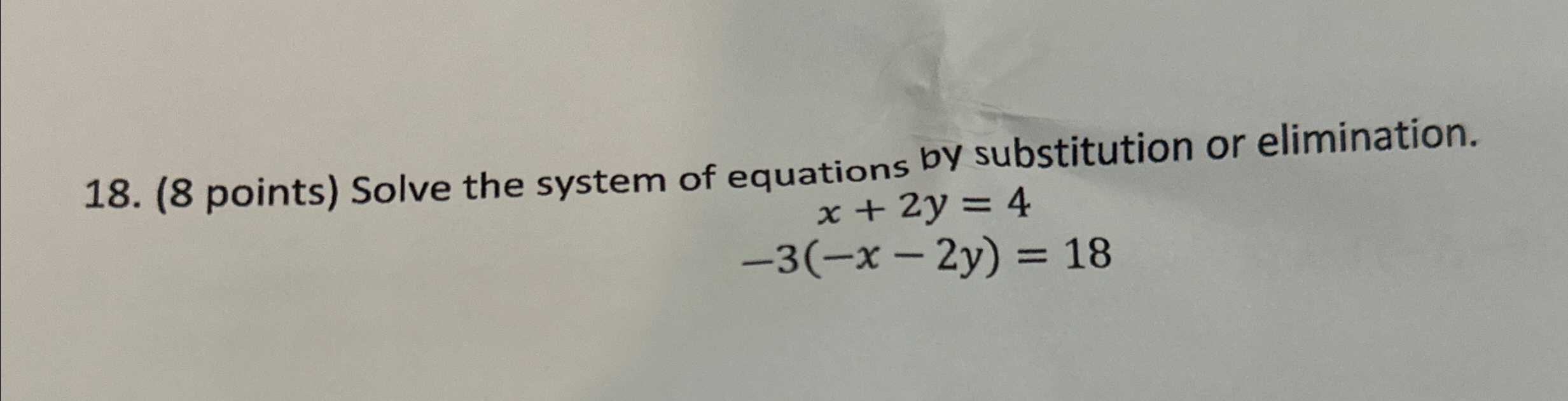 Solved (8 ﻿points) ﻿Solve the system of equations by | Chegg.com