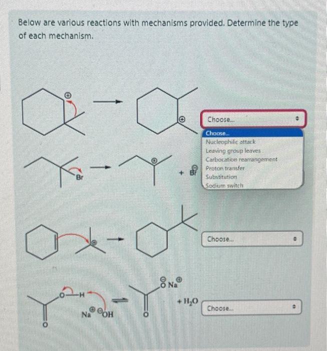Solved Below are various reactions with mechanisms provided. | Chegg.com