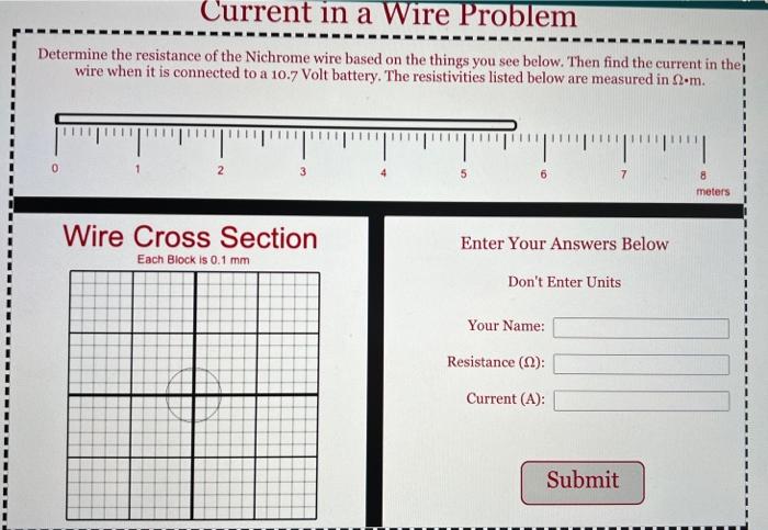 Solved Determine the resistance of the Nichrome wire based | Chegg.com