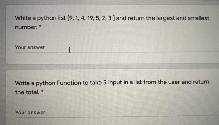 Solved White a python list [9, 1, 4, 19, 5, 2, 3 ] and | Chegg.com