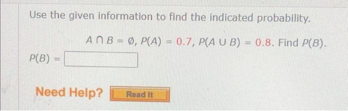 Solved Use the given information to find the indicated | Chegg.com
