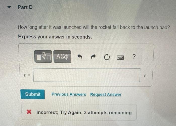 Solved A rocket blasts off vertically from rest on the | Chegg.com