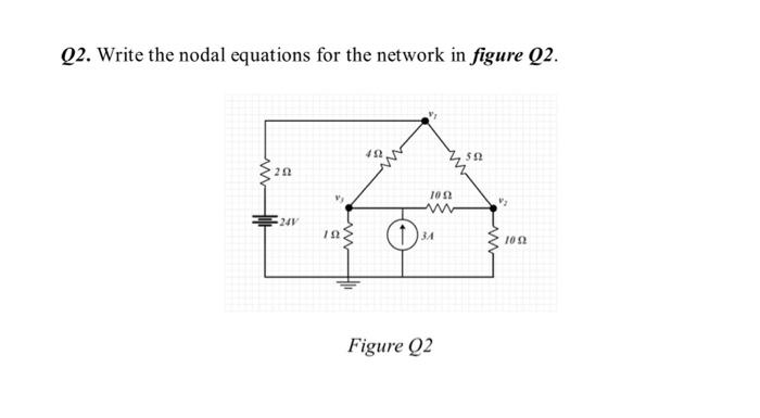Solved Q2. Write the nodal equations for the network in | Chegg.com