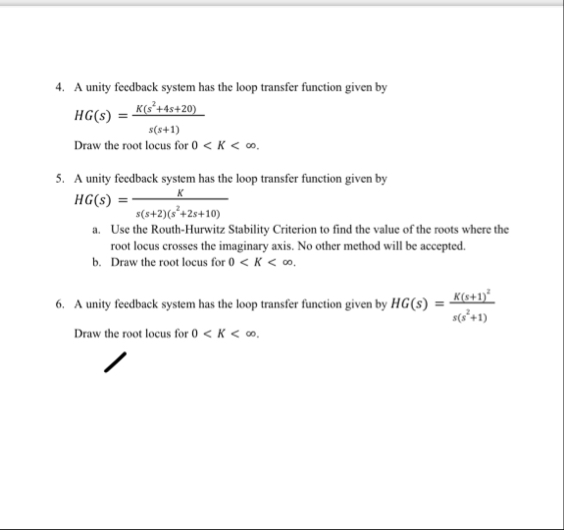 A unity feedback system has the loop transfer | Chegg.com