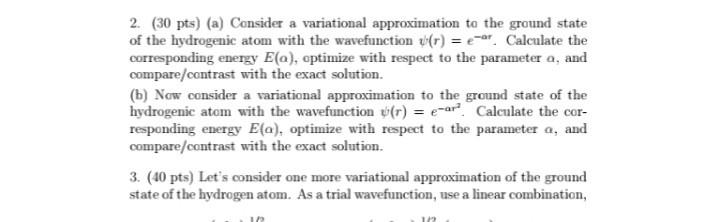 Solved 2. (30 pts) (a) Consider a variational approximation | Chegg.com