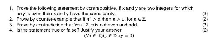 Solved 1. Prove the following statement by contrapositive. | Chegg.com