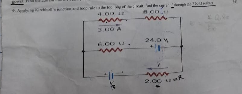 Solved Applying Kirchhoff's junction and loop rule to the | Chegg.com