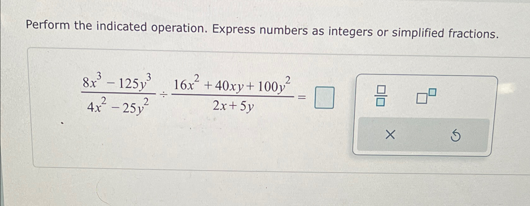 Solved Perform the indicated operation. Express numbers as | Chegg.com