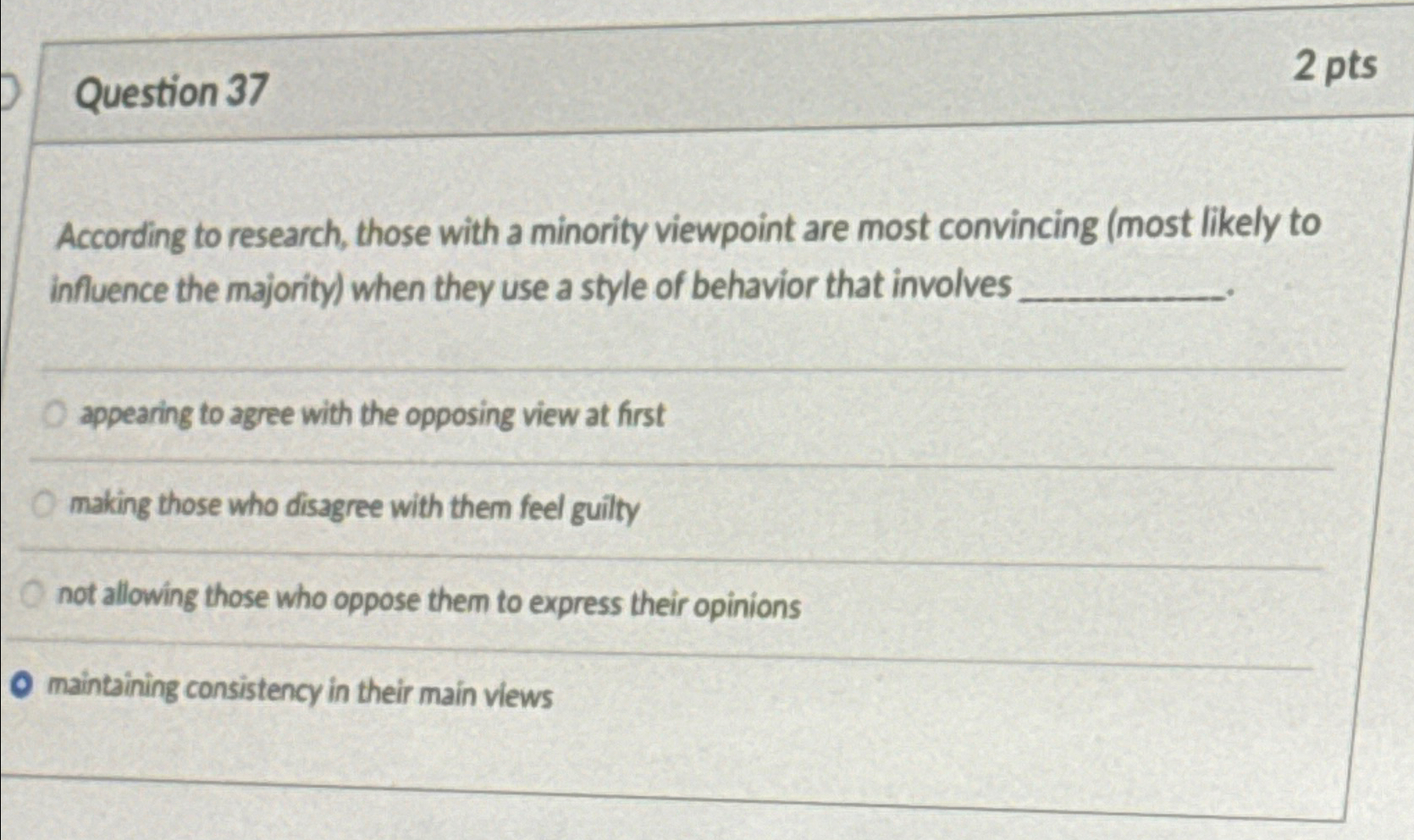 Solved Question 372 ﻿ptsAccording to research, those with a | Chegg.com