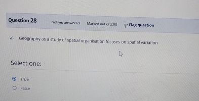 Solved Question 28Not yet answeredMarked out of 2.00Flag | Chegg.com