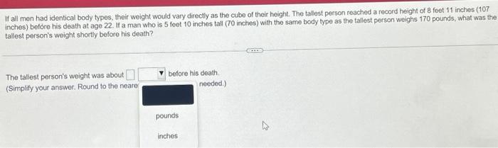 Solved If all men had identical body types, their weight | Chegg.com