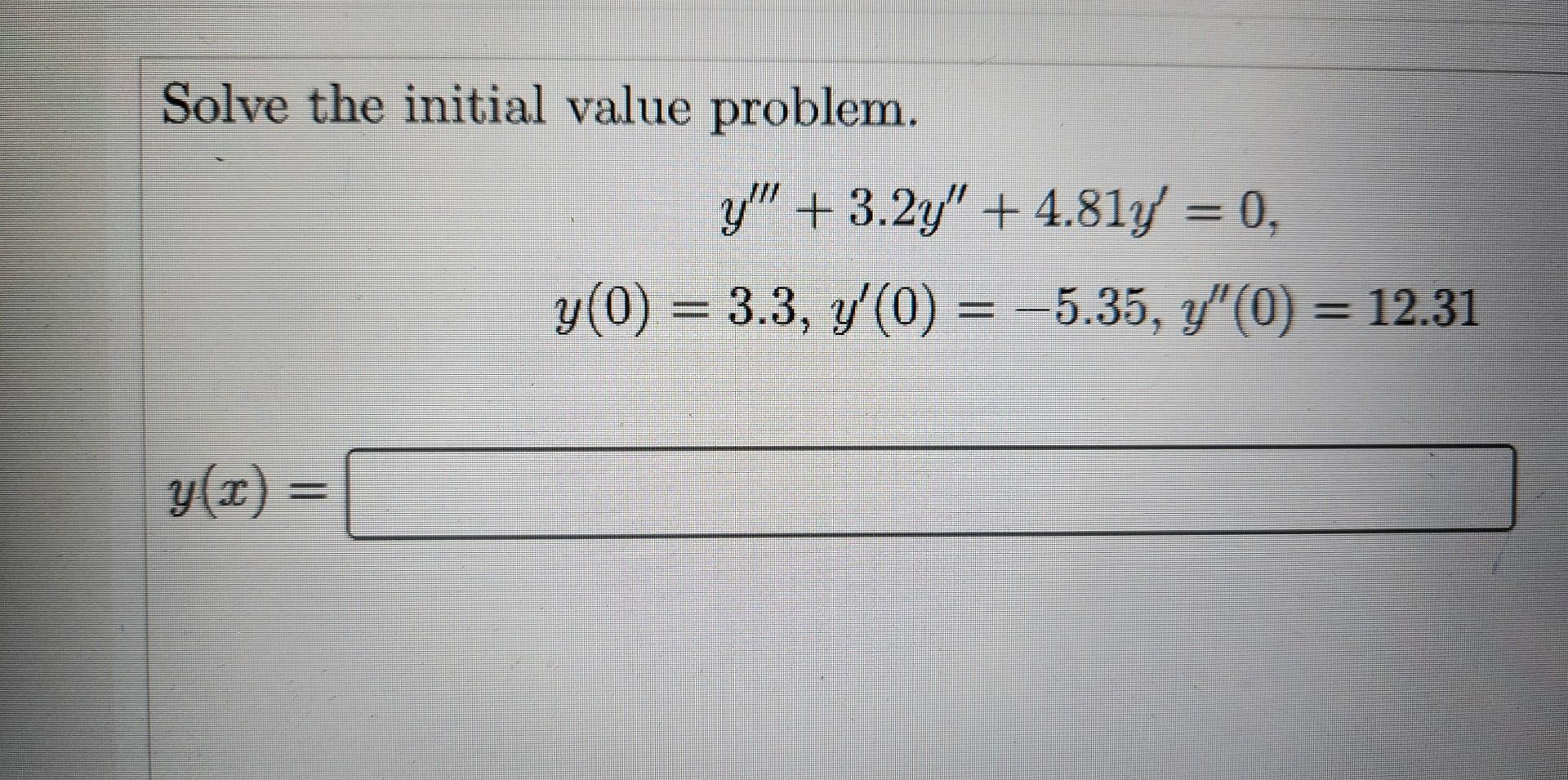 Solved Solve the initial value problem. | Chegg.com