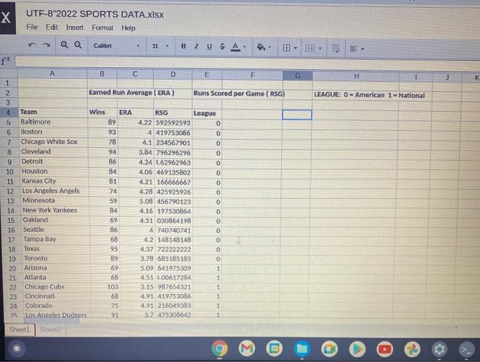 X Х UTF-8"2022 SPORTS DATA.xlsx File Edit Insert | Chegg.com