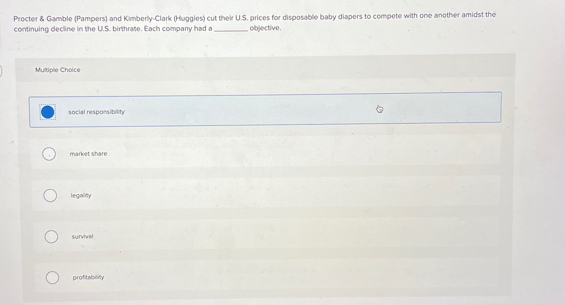 Solved Procter & Gamble (Pampers) ﻿and Kimberly-Clark | Chegg.com