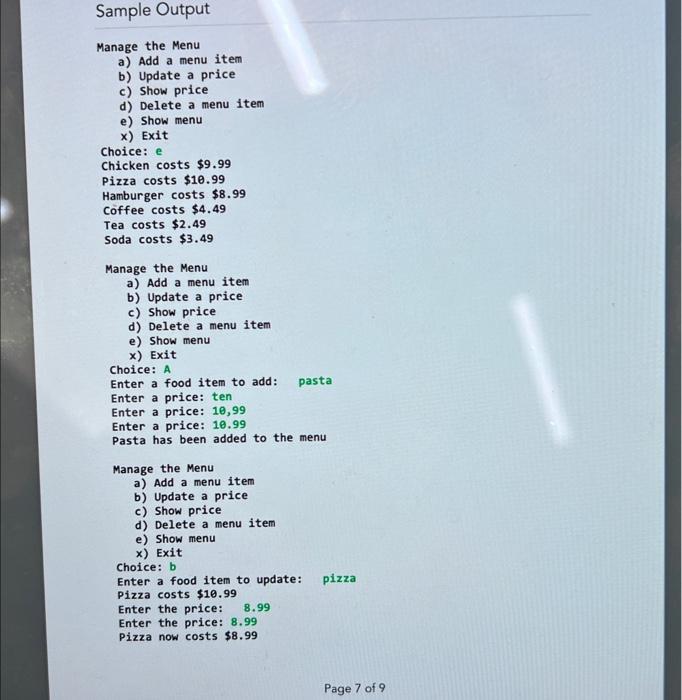 Assignment 10 - Dictionaries Learning Objective | Chegg.com