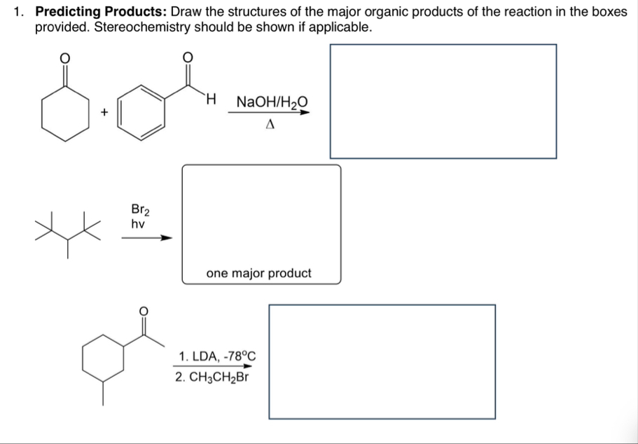 Solved Predicting Products: Draw the structures of the major | Chegg.com