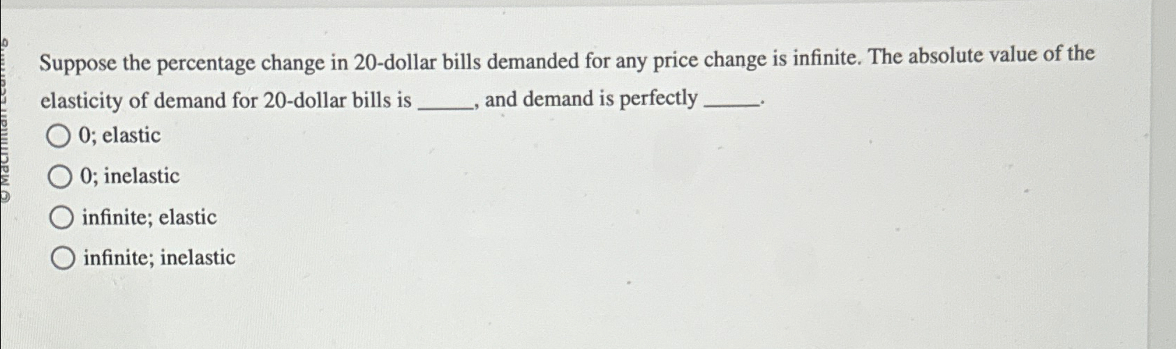 Solved Suppose the percentage change in 20-dollar bills | Chegg.com