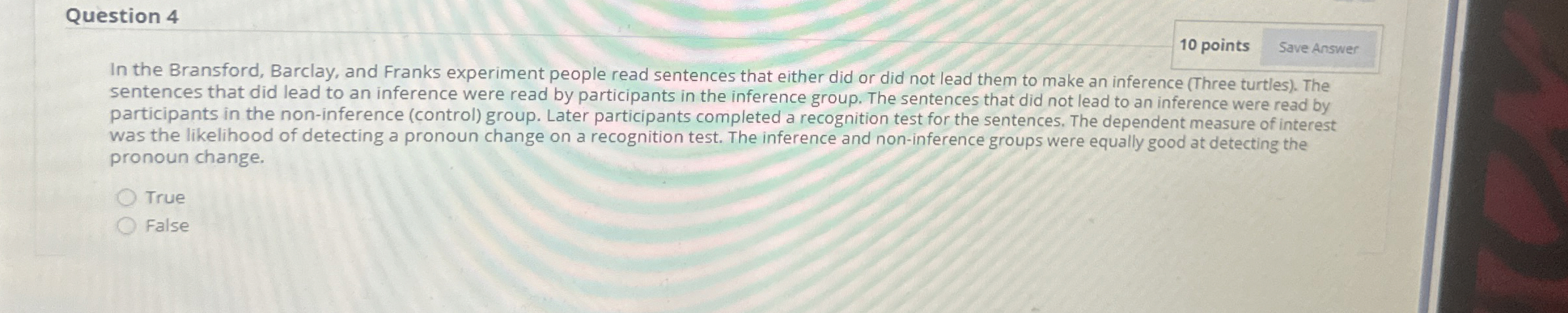 Solved Question 410 ﻿pointsIn the Bransford, Barclay, and | Chegg.com