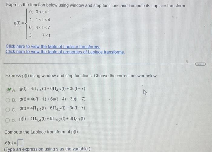 Solved Express the function below using window and step | Chegg.com