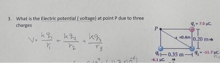 Solved 3. What is the Electric potential (voltage) at point | Chegg.com