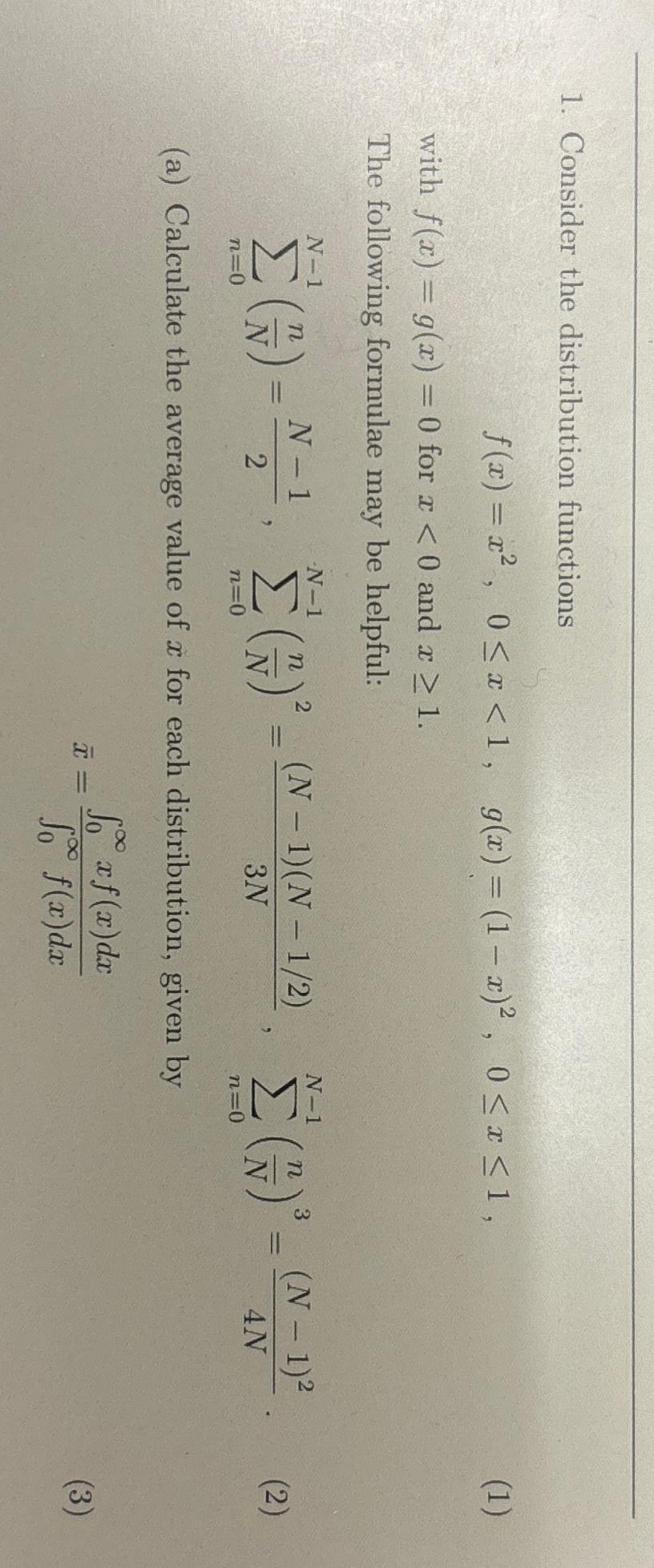Solved Consider the distribution | Chegg.com